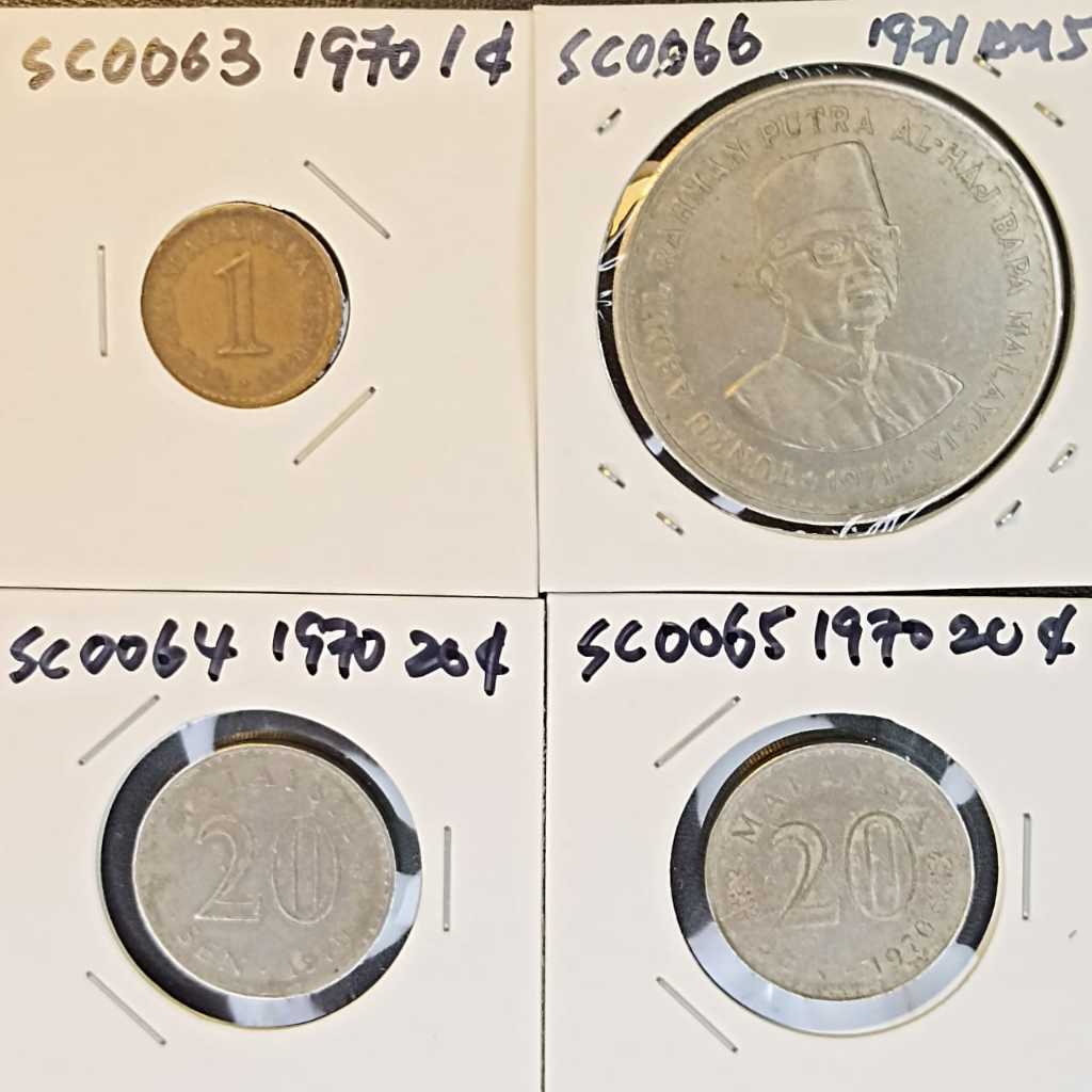 Malaysia Rare Coin 1 Sen 20 Sen 5 Ringgit Collection 马来西亚稀少年份硬币收藏系列 1仙 ...