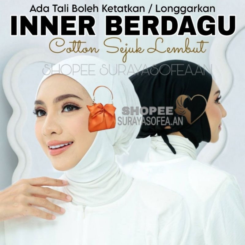 Inner Dagu Cotton Sejuk Getah Bertali / Inner Lapik Dagu Muslimah ...