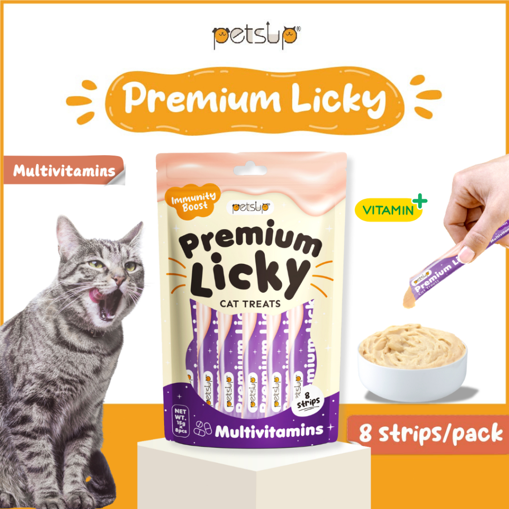 Petsup Premium Licky Cat Supplement Treat Multivitamin Makanan Basah ...