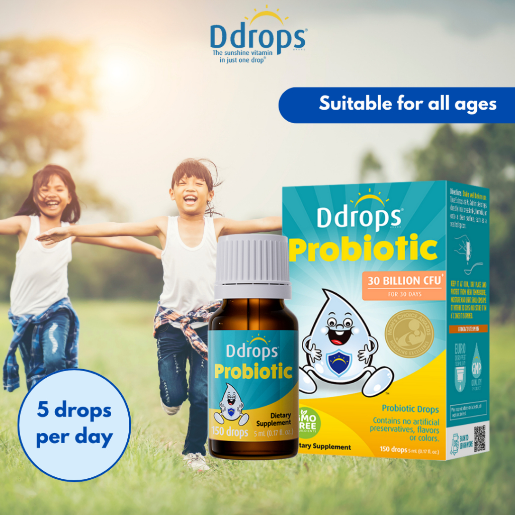 Ddrops Kids Liquid Bifidobacterium Probiotics Supplement (150 Drops/5 ...