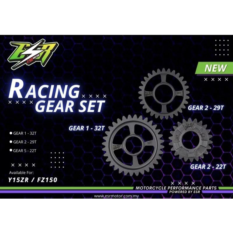Yamaha Y150 Y15 Original REDLEO ESR Racing Gear Box Set 1ST(32T) 2ND ...