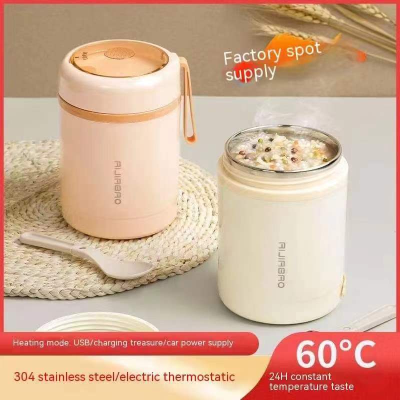 Electric Thermal Heat Insulation Jar 600ml Stainless Steel USB Keep ...
