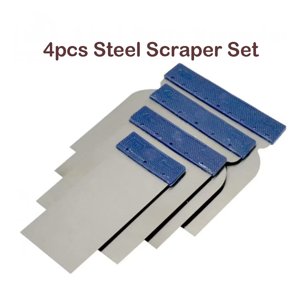 [ Putty Scraper ] (Steel & Plastic) 4pcs/set Scraper | 2-5 Inch Size ...