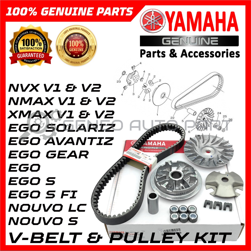 YAMAHA V-BELT & PULLEY KIT NVX NMAX XMAX EGO SOLARIZ EGO AVANTIZ EGO GEAR EGO EGO S EGO S FI ...