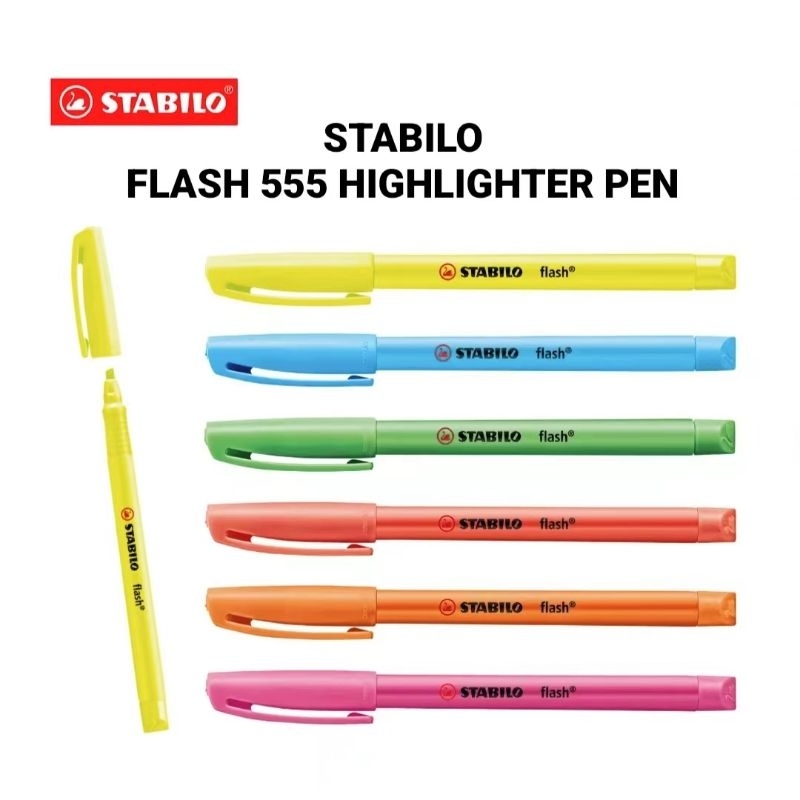 (3PCS) STABILO Flash 555 Highlighter Pen | 荧光笔 X 3PCS | Shopee Malaysia