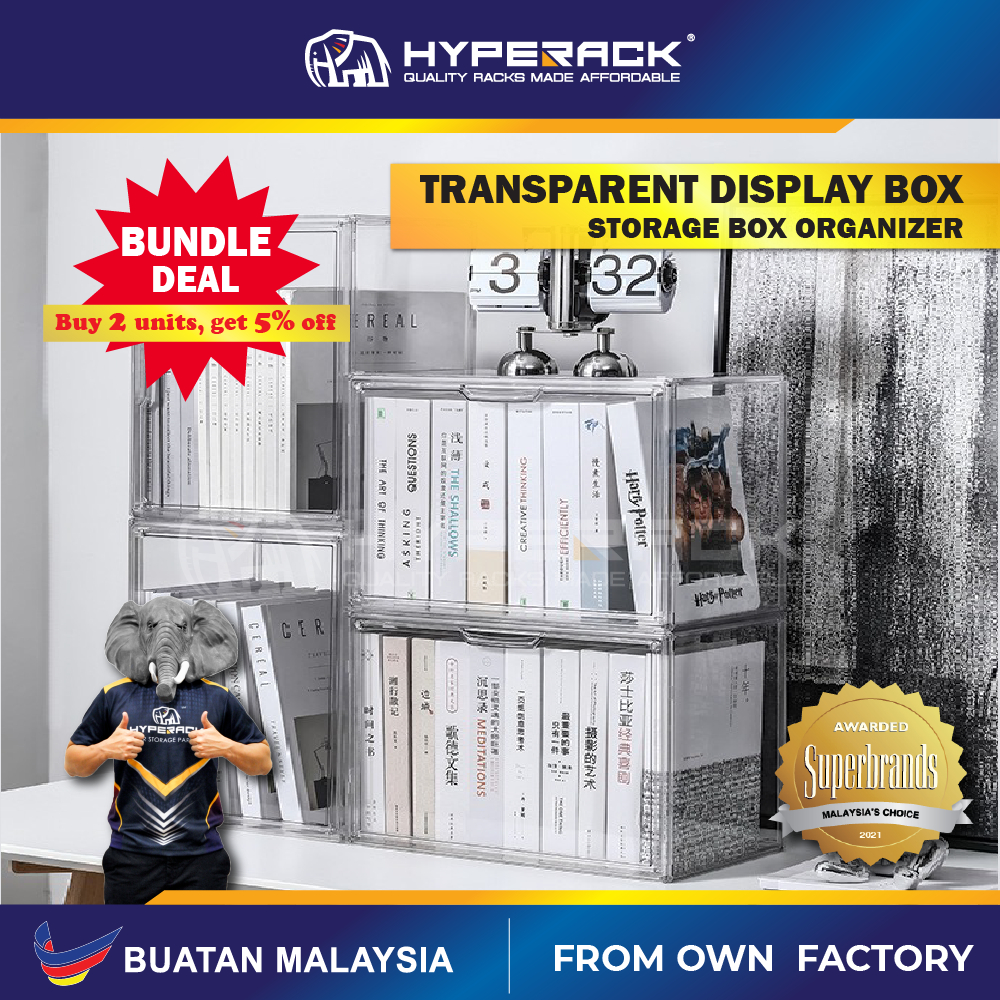 HYPERACK ™️ Transparent Display Box Shoe Box Stackable Storage Box Bag ...