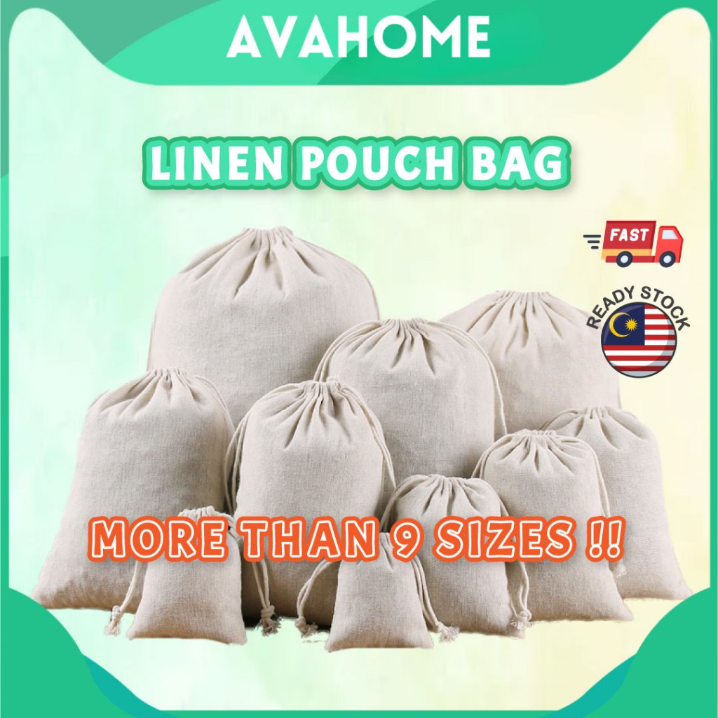 Avahome Pouch Bag Canvas Drawstring Gift and Doorgift Bag Goodies Bag ...
