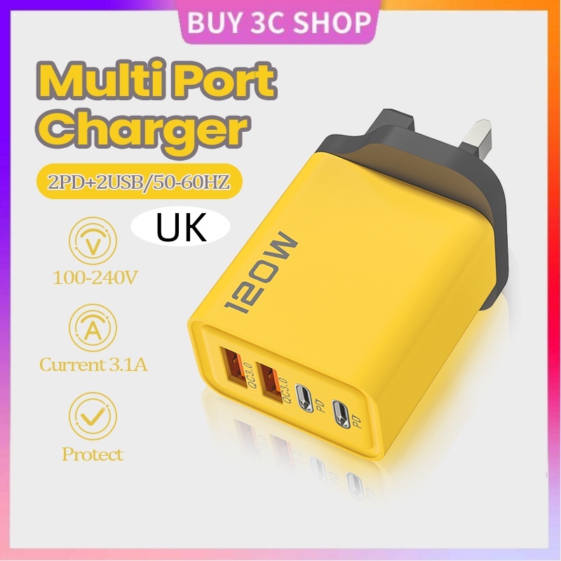 120w Fast Charging Mobile Phone Charging Plug / 5V 2A UK Regulations ...