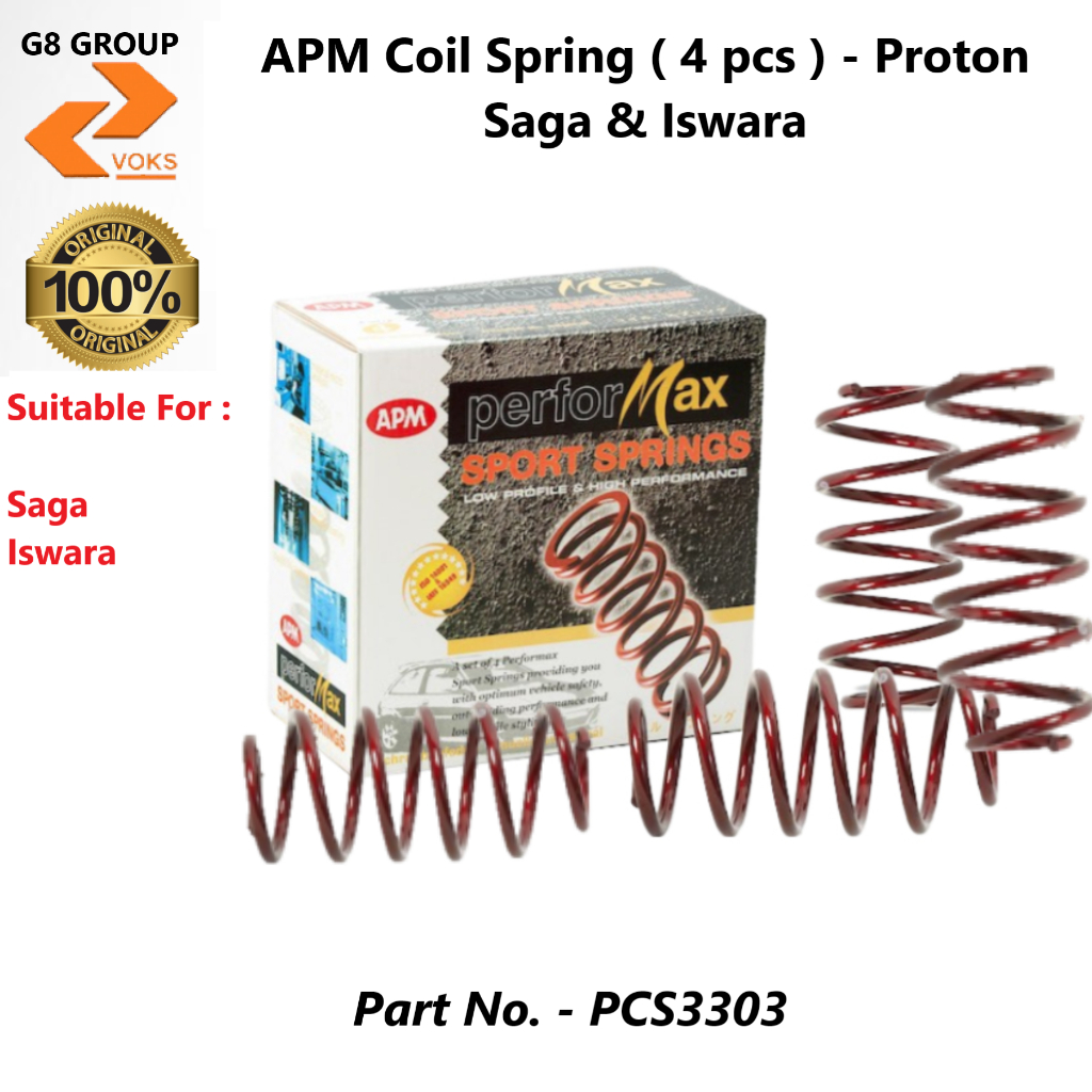 APM Coil Spring ( 4 pcs ) - Proton Saga & Iswara ( PCS3303 ) | Shopee ...
