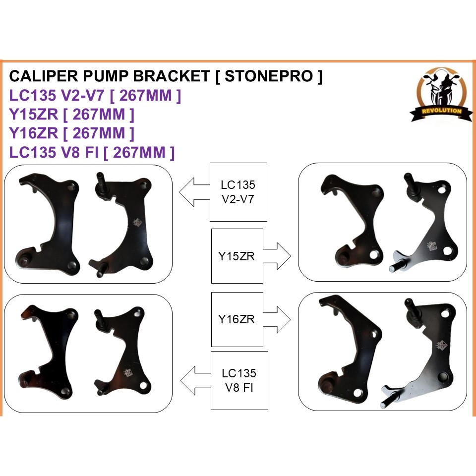 267MM TRC STONEPRO Bracket pump caliper Y16ZR y15zr lc135 v1-V8 pnp ...