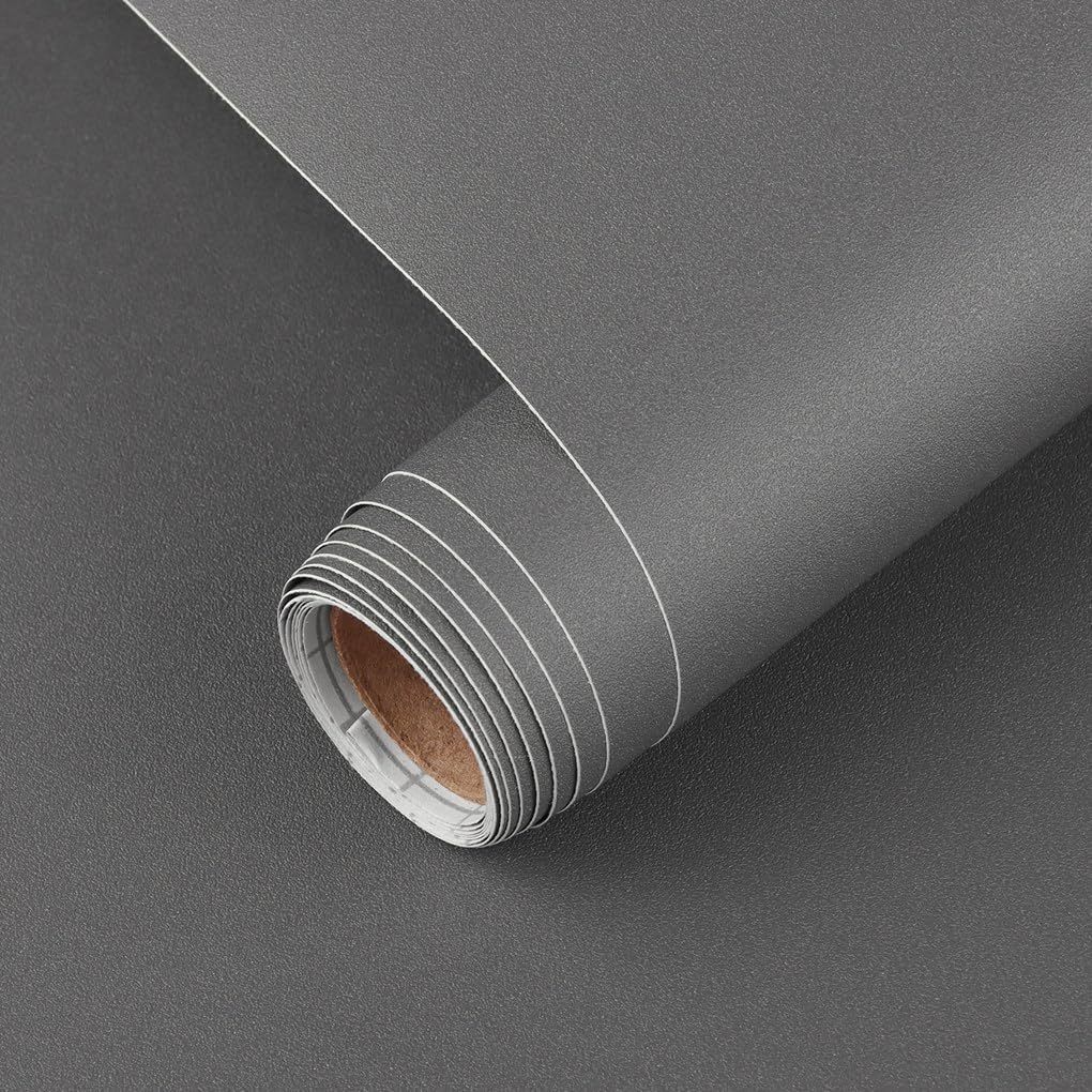 Dark Grey Contact Paper,Self Adhesive Wallpaper Waterproof Gloss PVC ...