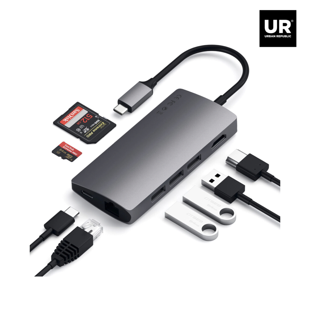 [UR Satechi Type-C Multi-Port Adapter 4K Ethernet V2 (Space Grey ...