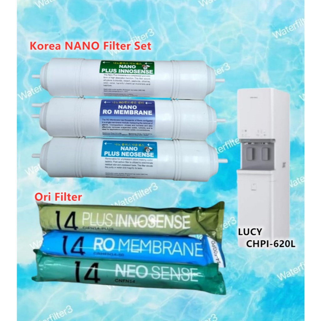 Coway 14 Ori Filter & 14 OEM Korea NANO RO Filter for Lucy CHPI-620L ...