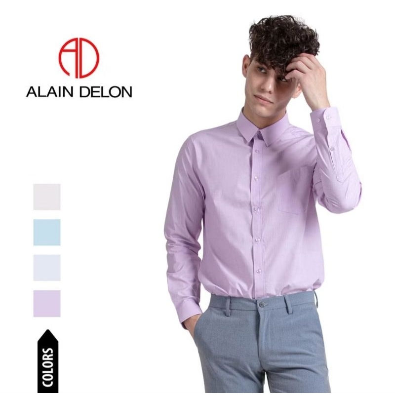 alain delon Shirt l size purple | Shopee Malaysia