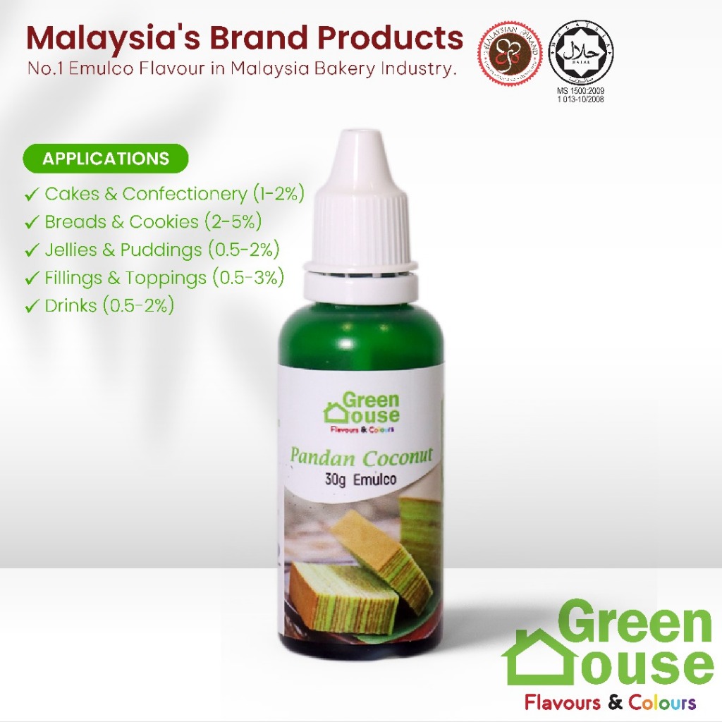 [HALAL] Perisa Pewarna Makanan Pandan Coconut Emulco Flavour Green ...