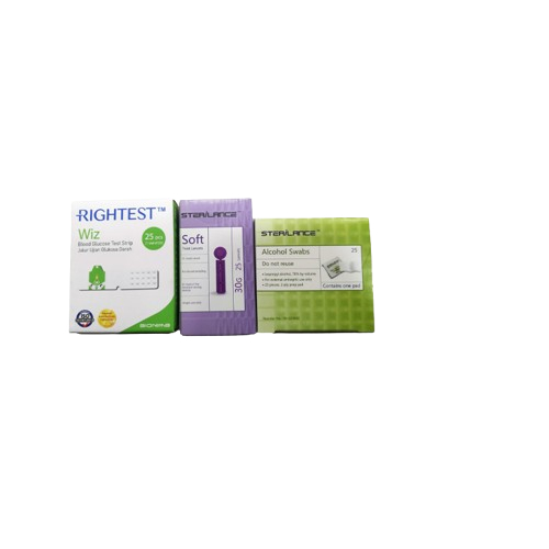 Bionime Rightest Wiz Plus Test Strip 25's (Foc 25's Lancet/Alcohol Swab ...
