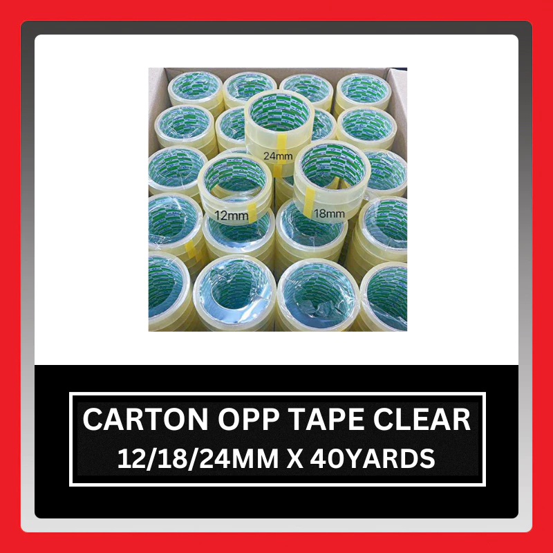 M-ONE (CARTON) Opp Tape Clear 12mm x 35m /18mm x 35m / 24mm x 35m ...