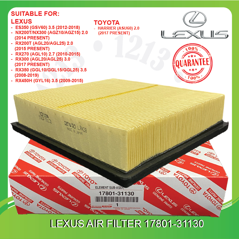 ORIGINAL AIR FILTER TOYOTA 17801-31130 FOR HARRIER ASU60 LEXUS NX200T ...