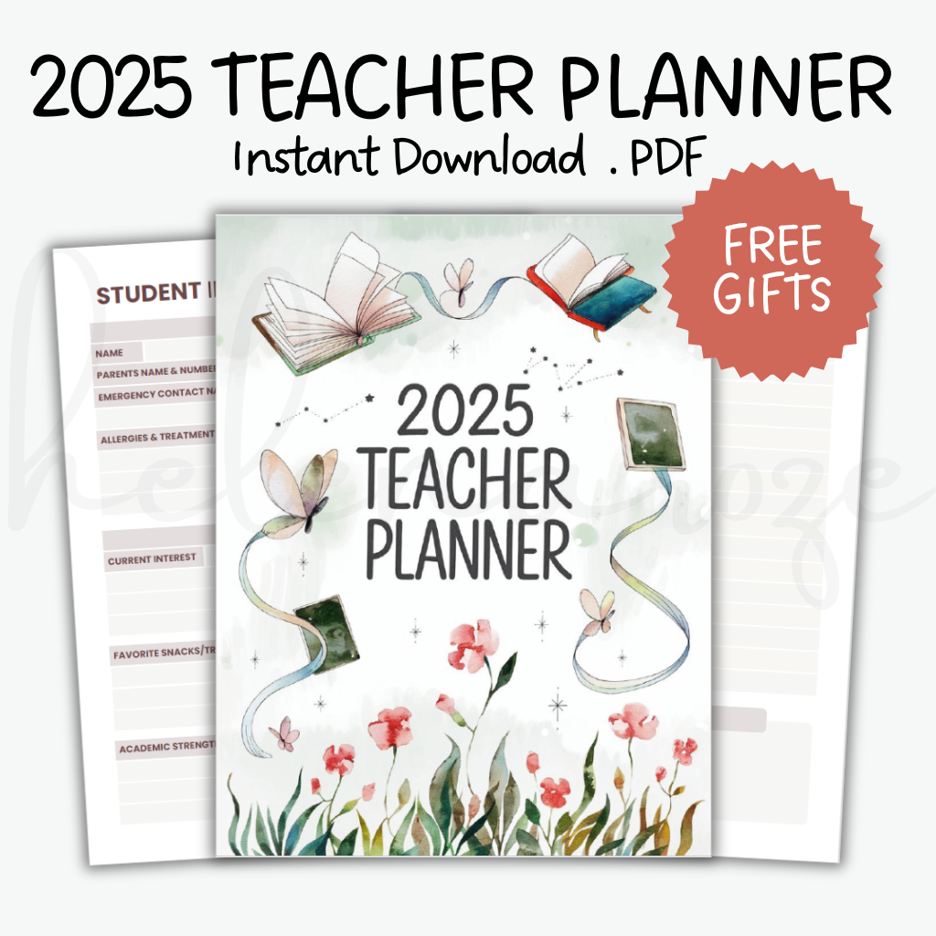2025 Teacher Planner, Printable Pdf Cikgu Guru Digital Journal Notebook ...