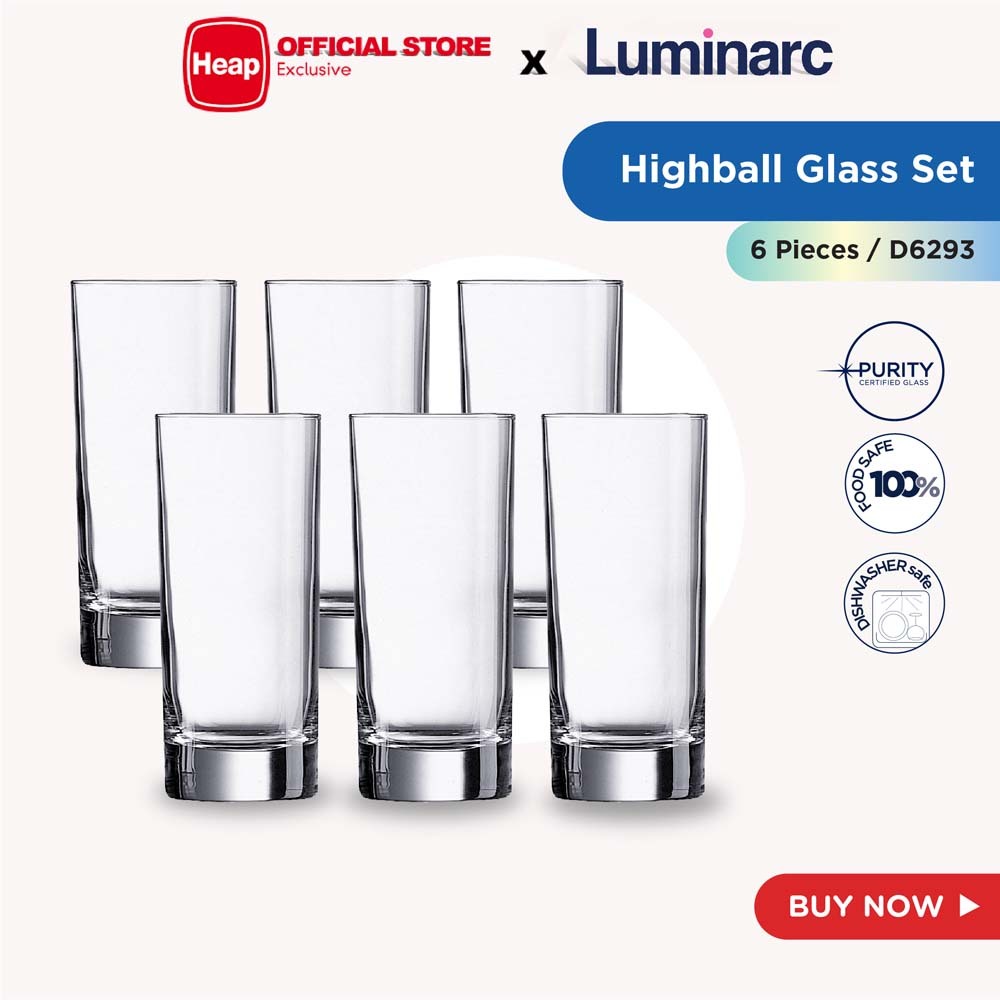 Luminarc 6Pcs Islande Highball Glass Set - (290ML) [Model: D6293 ...