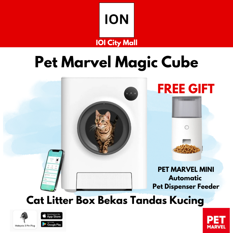 Pet Marvel Magic Cube Automatic Cat Litter Box Bekas Tandas Kucing ...
