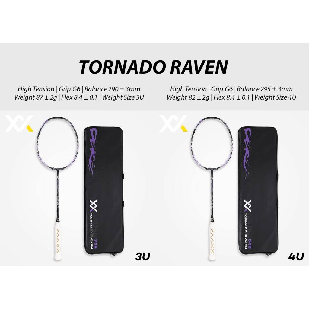 MAXX TORNADO RAVEN badminton racket - FREE STRING, GRIP, SHIRT ...