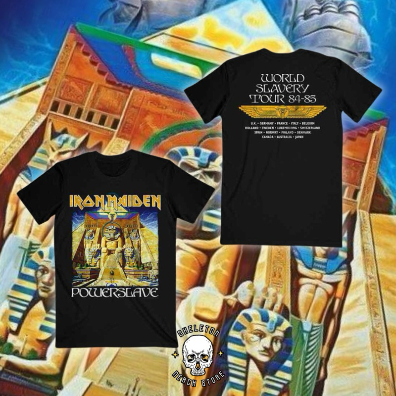 [READY STOCK] Iron Maiden 'Powerslave World Slavery Tour' T Shirt 🔥100% ...