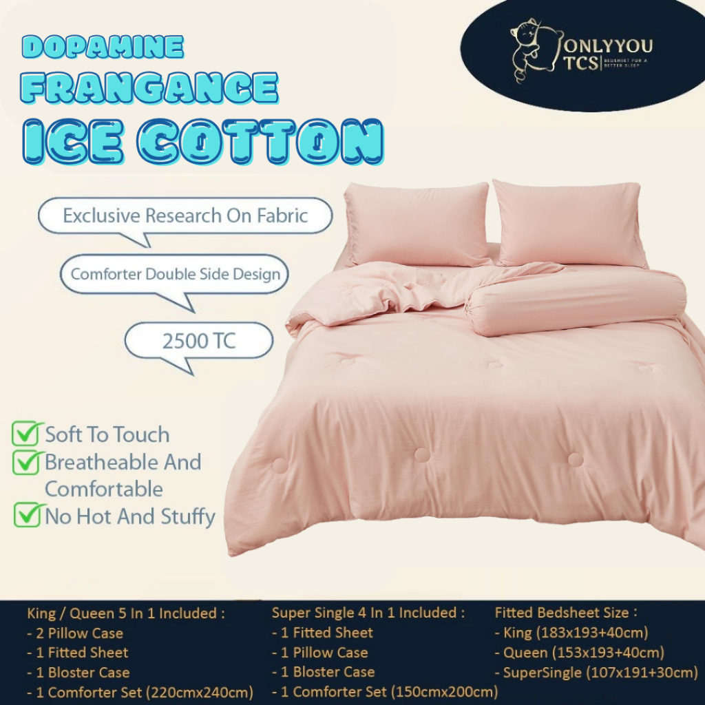 ONLYYOU.TCS Ice Cotton Comforter Set 2500TC Premium Quality Fittedsheet ...