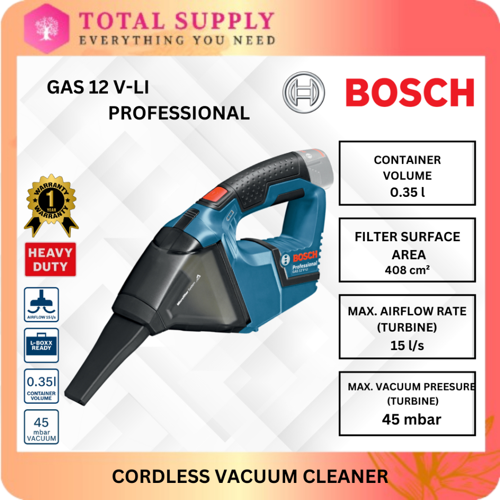 BOSCH GAS 12V-LI SOLO PROFESSIONAL CORDLESS VACUUM | Shopee Malaysia
