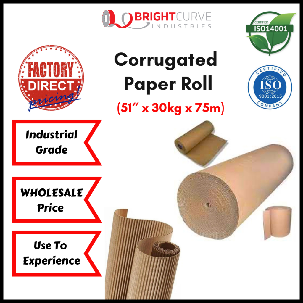 Single Facer Corrugated Paper Roll (51'' x 30kg x 1 Roll) | Shopee Malaysia
