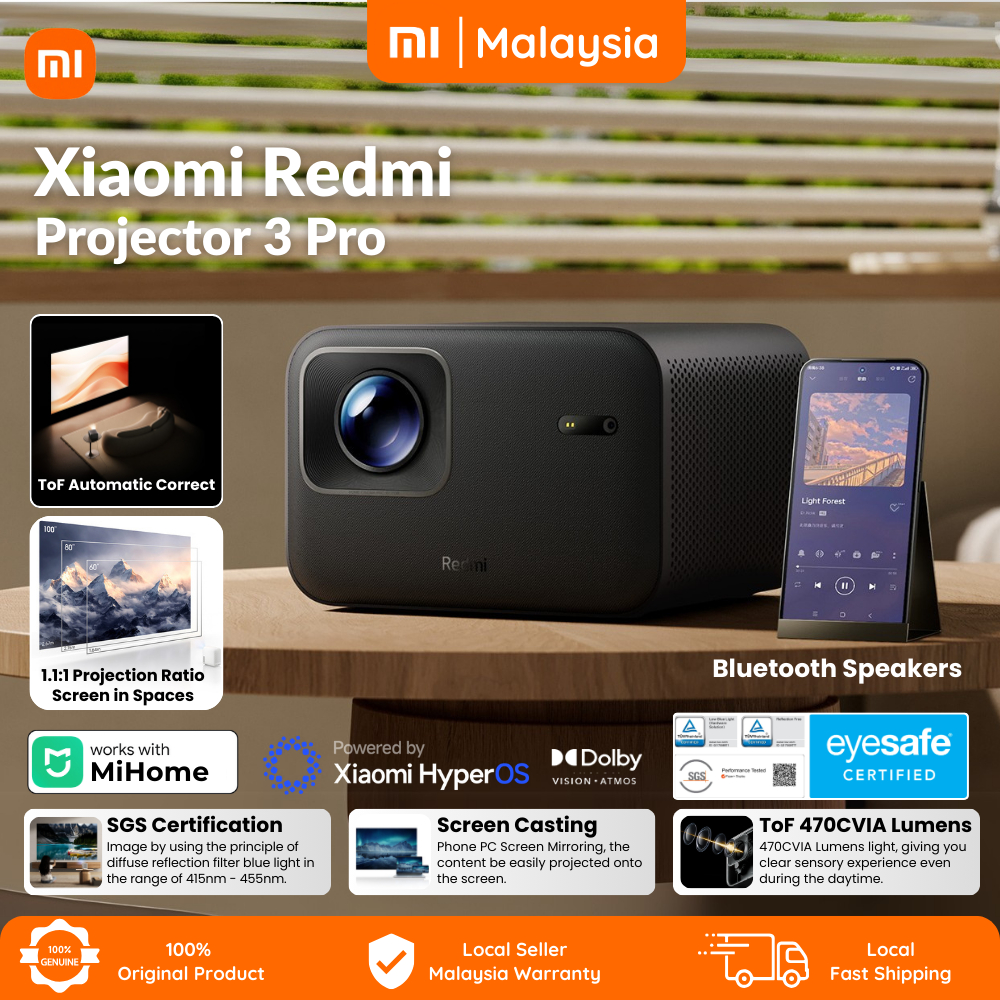 Xiaomi Redmi Projector 3 Pro Full HD 470CVIA Lumens Brightness Hight ...