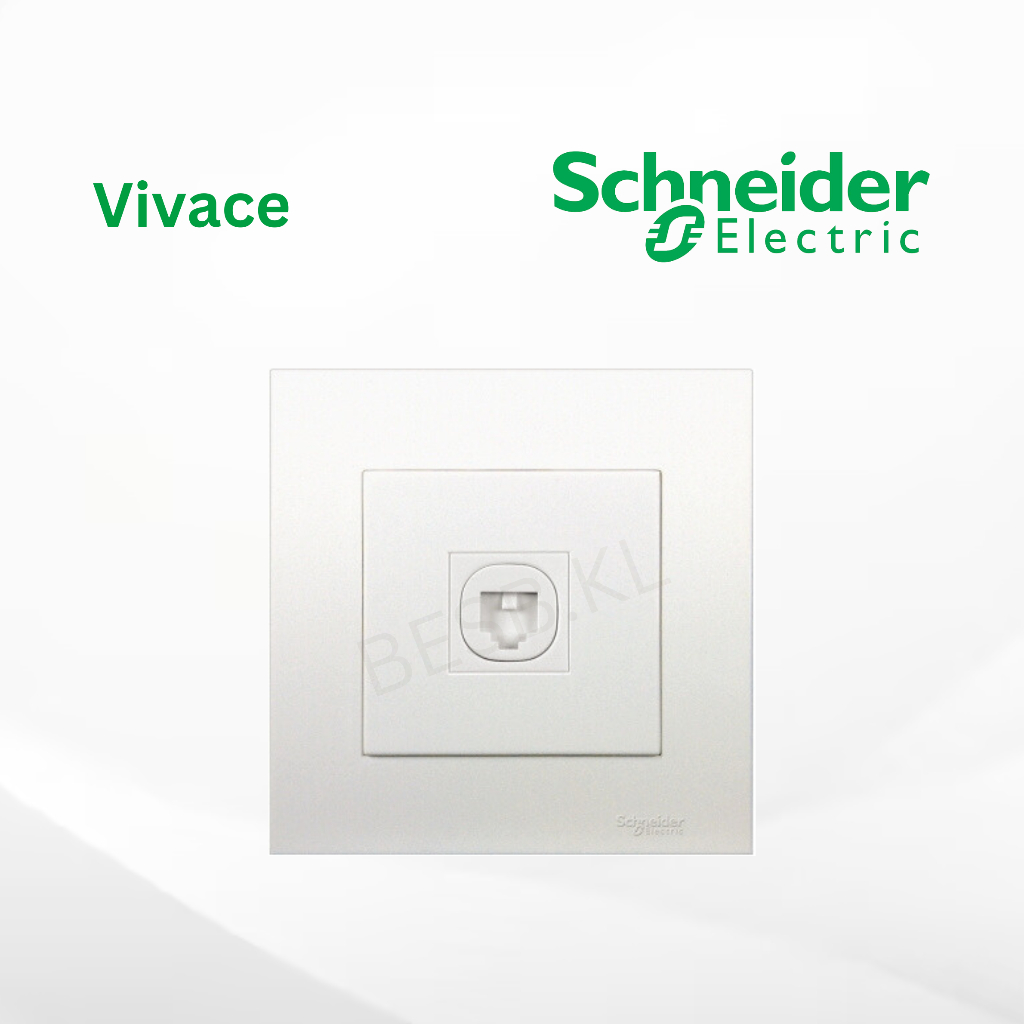 Schneider Vivace KB31TS_WE KB32TS 1 Gang Telephone Socket Shuttered ...