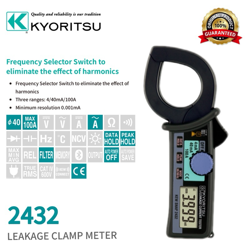 Kyoritsu 2432 LEAKAGE CLAMP METER | Shopee Malaysia