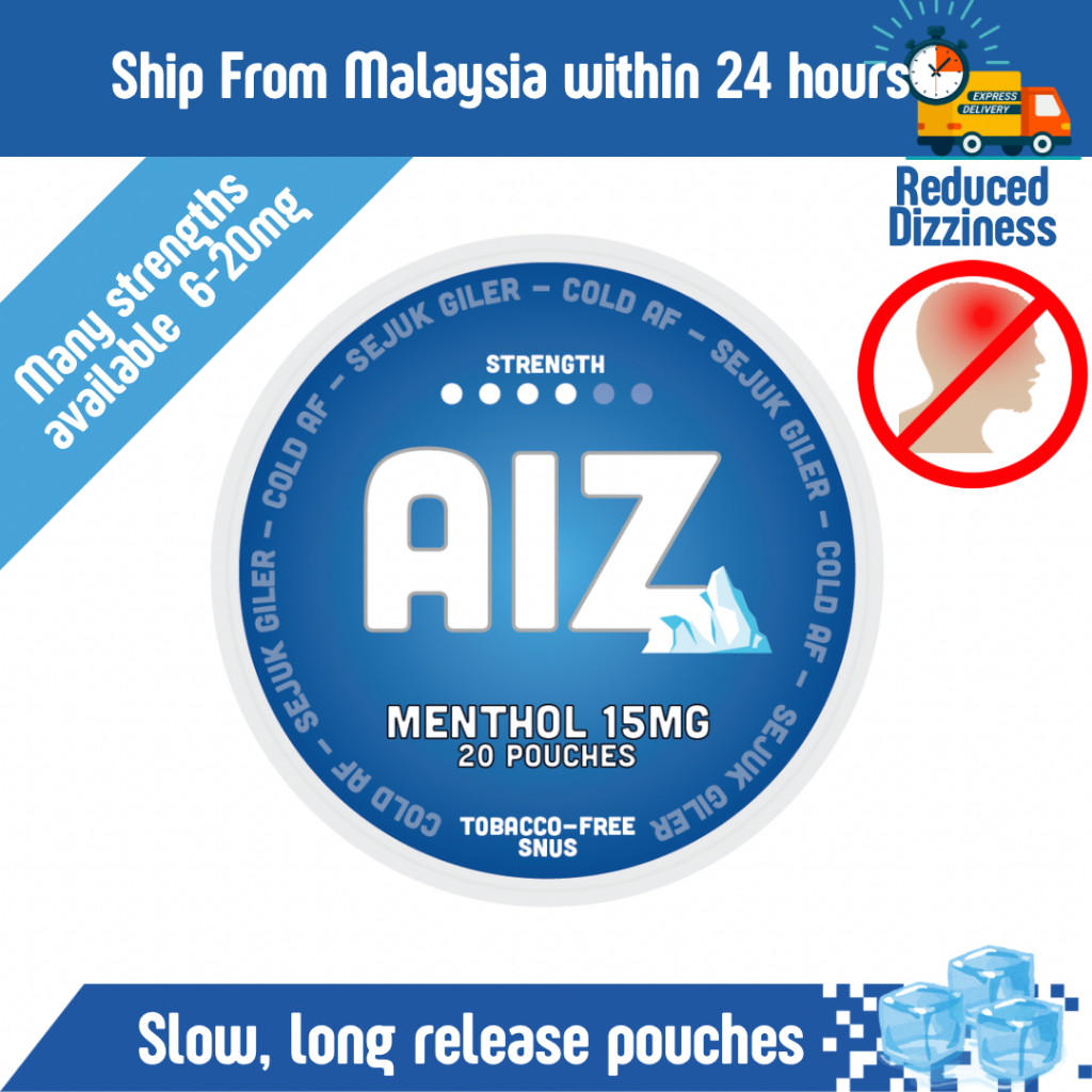 Nic Menthol 15MG AIZ slow nicotine pouch 20pcs | 20mg-6mg | zyn, white ...