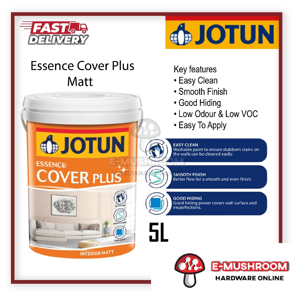 5L Jotun Paint Essence Cover Plus Matt For Interior Paint | Shopee Malaysia