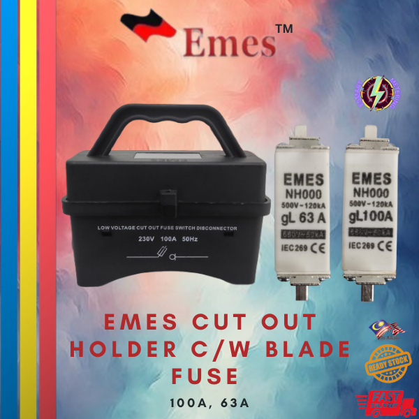 EMES CUT-OUT TNB HOLDER C/W BLADE FUSE - (63A AND 100A) | Shopee Malaysia
