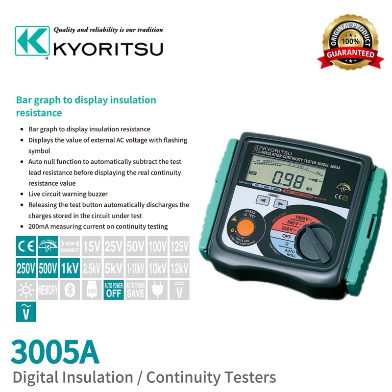 Kyoritsu 3005A Digital Insulation / Continuity Testers | Shopee Malaysia