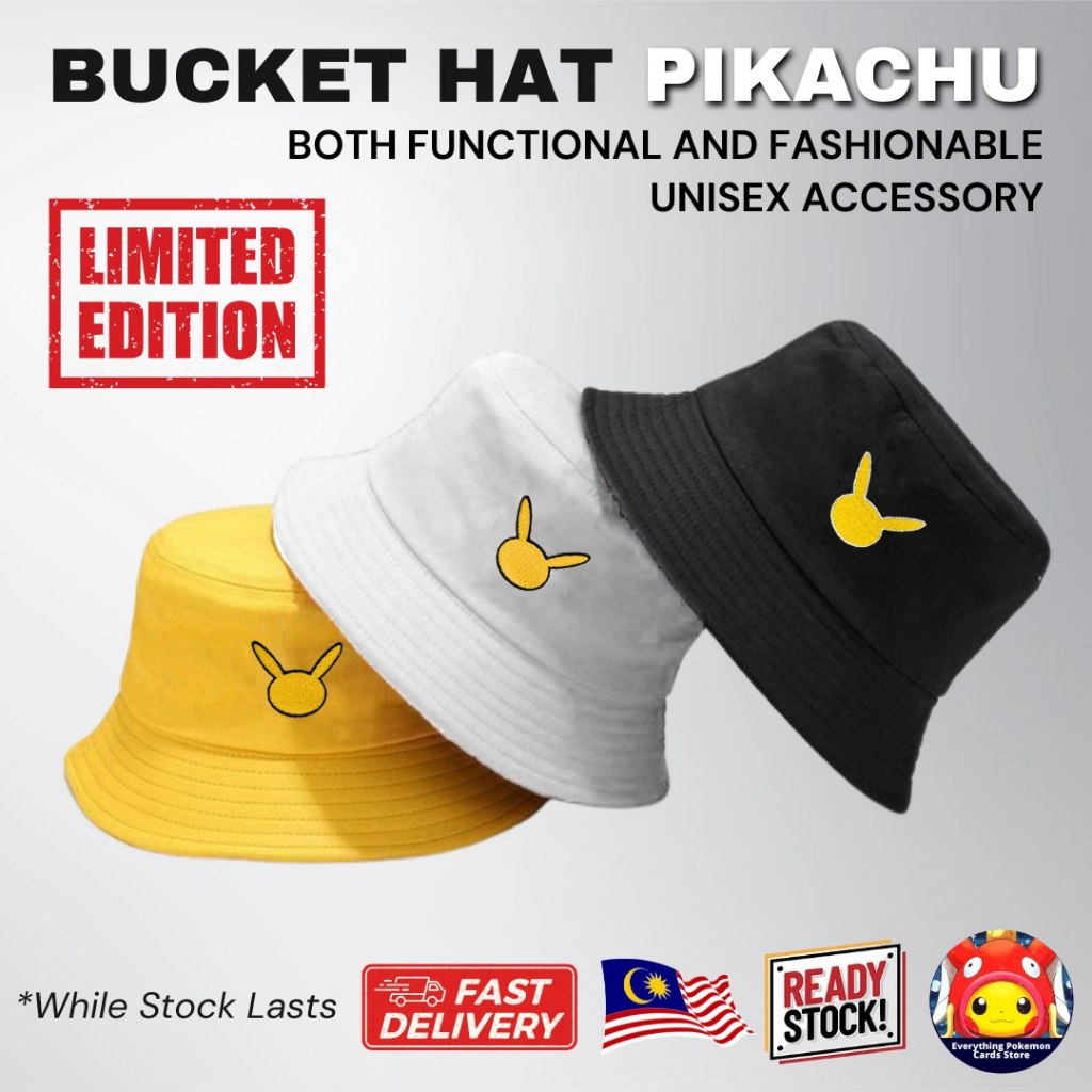 [NEW ITEM] Bucket Hat Duck Cap with Custom Pikachu Embroidery Stylish ...