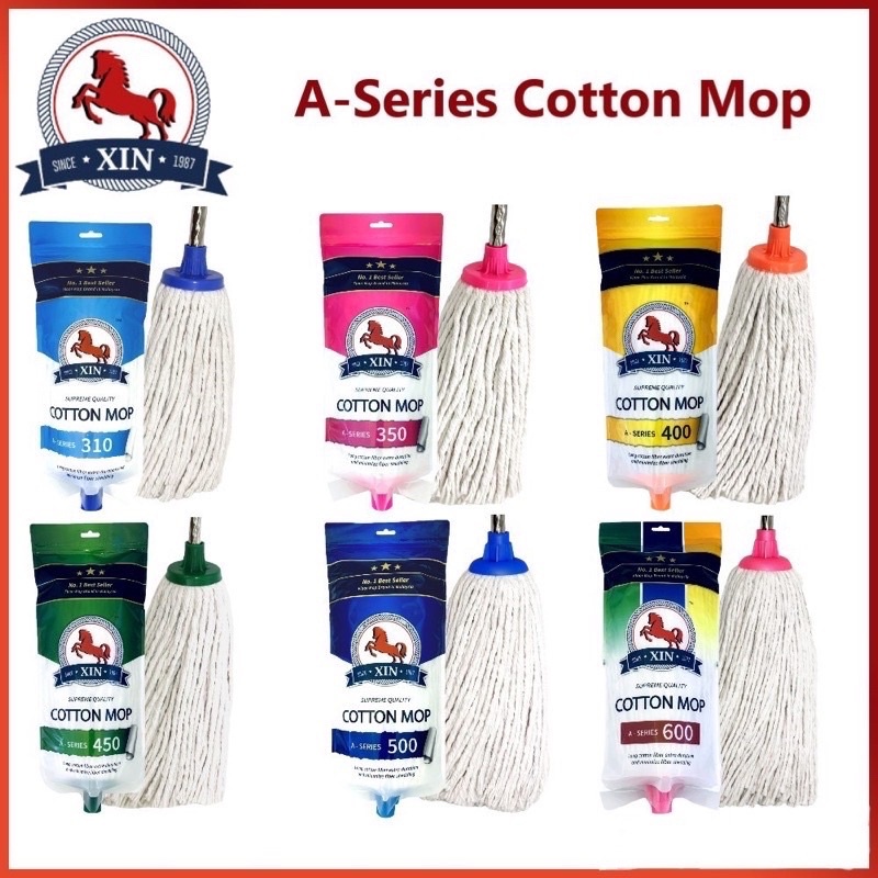 White & Colour Cotton Mop C-Series / Mop Lantai Cotton / Floor Mop ...