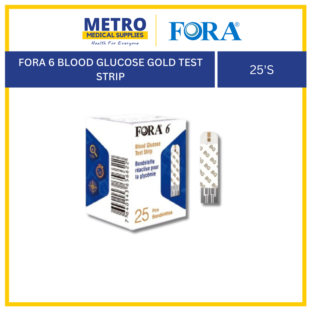 FORA 6 Blood Glucose Gold Test Strip 25'S | Shopee Malaysia