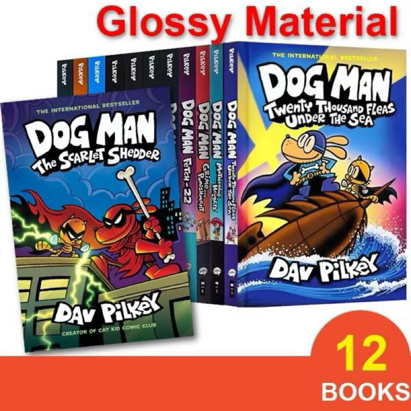 Ready Stock [Glossy Paper] Dog Man Collection by Dav Pilkey (12 Books ...