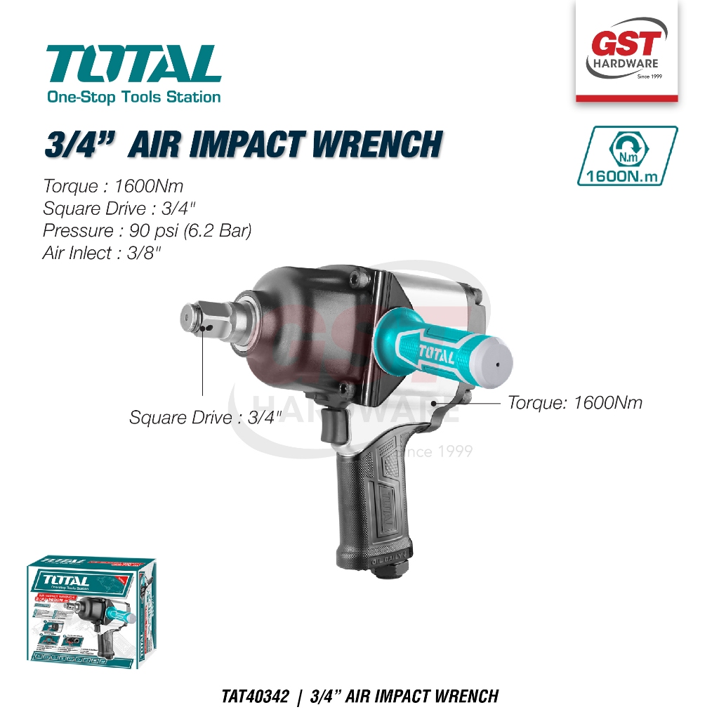 🔥 TOTAL Air Impact Wrench 3/4 High Torque Impact Wrench Air Impact ...