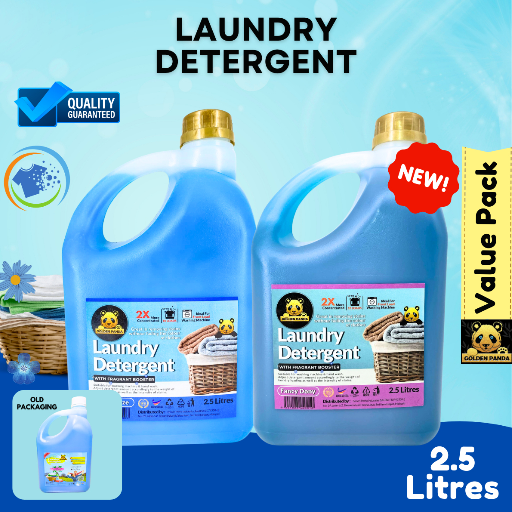 [Golden Panda] Laundry Liquid Detergent/Value Pack/2.5 Litres/Sabun ...