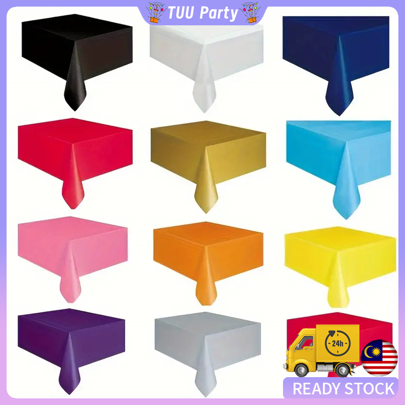 【Thick 80Gms】137*183cm Disposable Table Cloth Cover Birthday Party ...