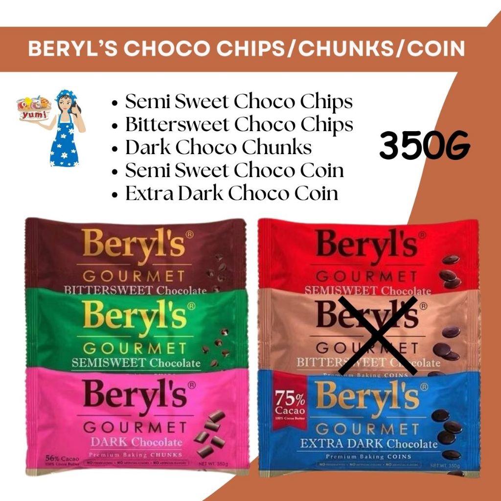 [READY STOCK] BERYL’S CHOCO CHIPS/CHUNKS/COIN 350G | Shopee Malaysia