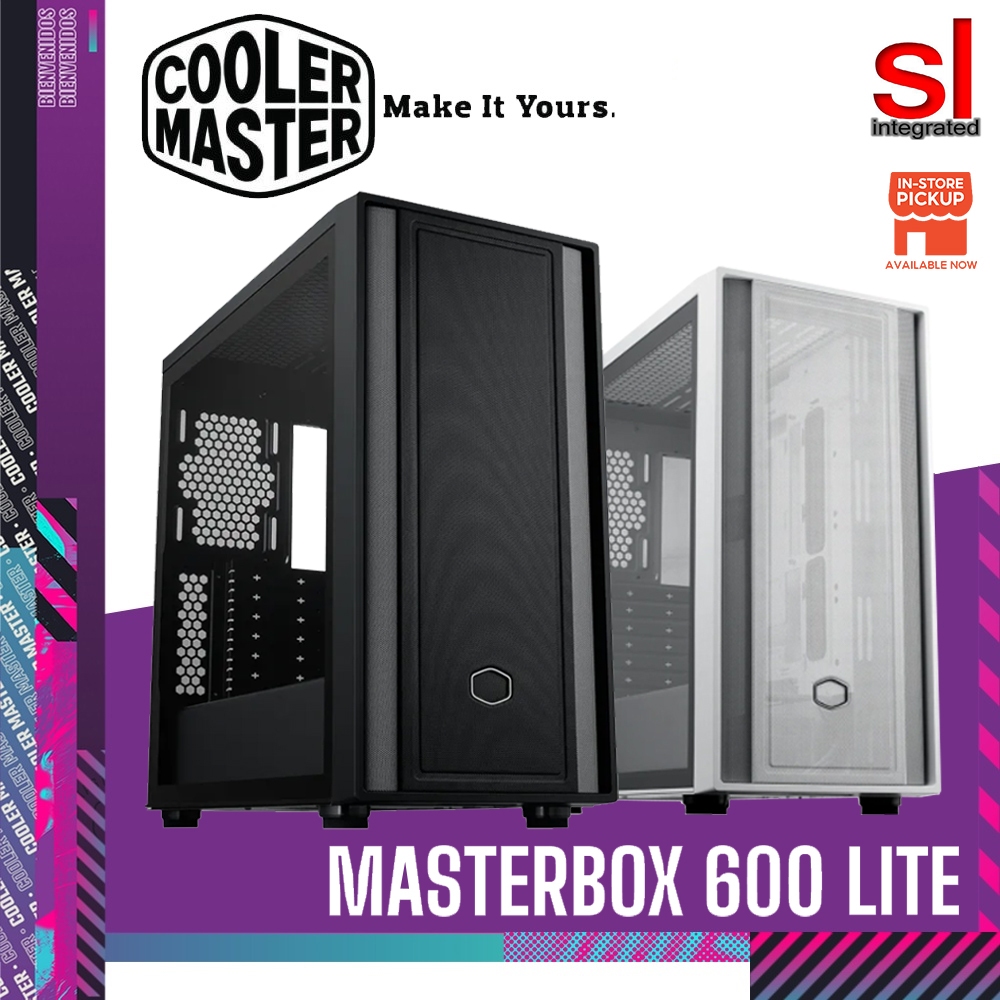 COOLER MASTER MASTERBOX 600 LITE ATX PC CASE - (BLACK / WHITE) | Shopee Malaysia