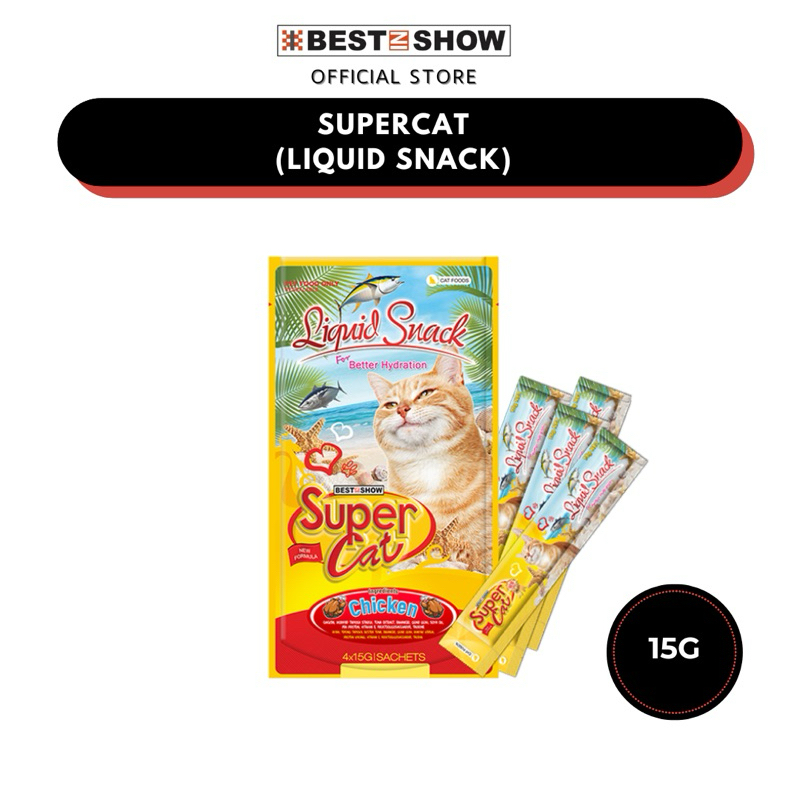 Best In Show Super Cat Liquid Snack - Assorted Flavour (15g x 4 ...