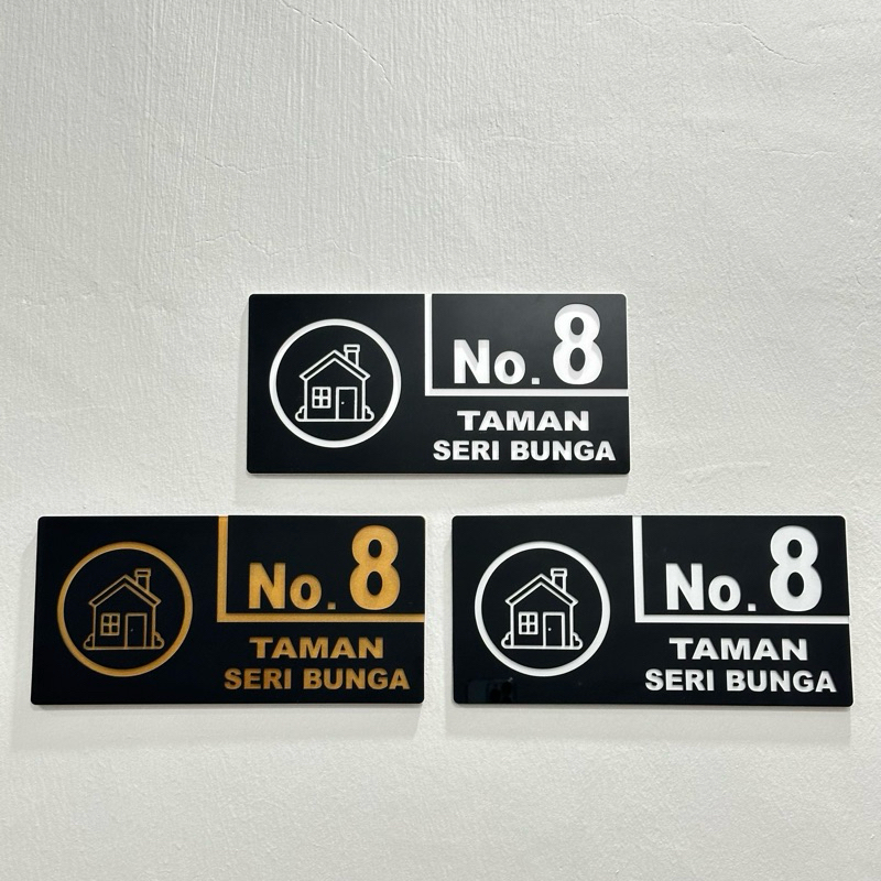 READY STOCK Custom Made Number Plate Rumah Aryclic 5MM modern House ...