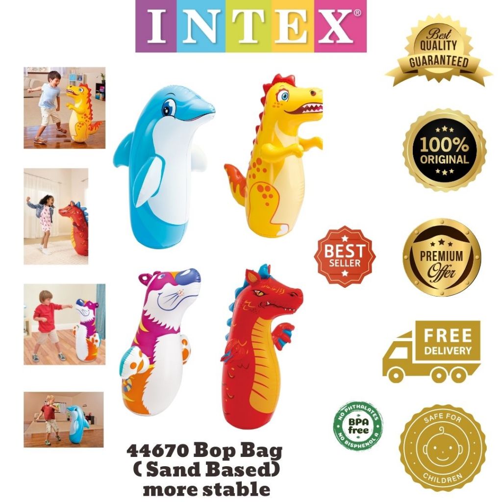 44670 new design - INTEX 3D Bop Bag-SAND BASED (Dolphin, Tiger, Dragon ...