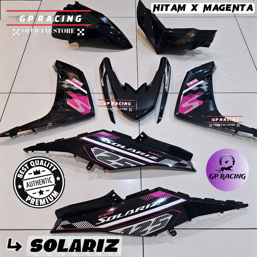 Ego Solariz cover set Hitam Magenta with sticker (1) Black Magenta "GP ...